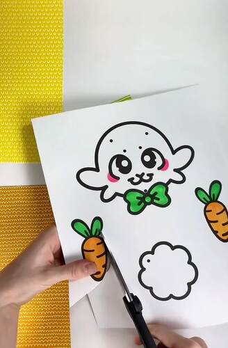 Easter Bunny Moveable Paper Puppet Doll Spring Printable Art Craft ...