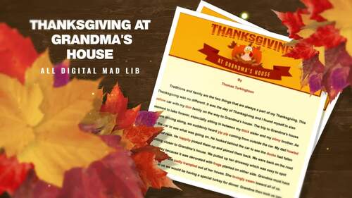 THANKSGIVING ALL DIGITAL MAD LIB / PARTS OF SPEECH ACTIVITY | TPT