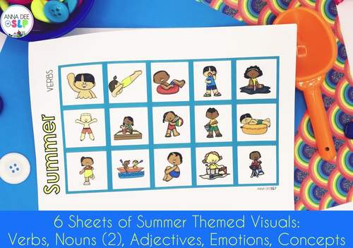 Summer Themed Visual Supports for Speech Therapy Activities by Anna Dee SLP