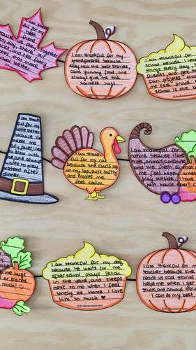 Thanksgiving Craftivity | Creative Writing Prompts | Gratitude Activities