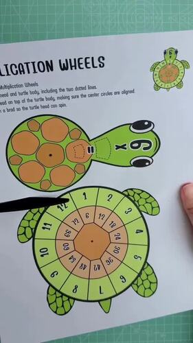 Turtle Multiplication Wheels | 2–12 Times Tables | Math Center Games