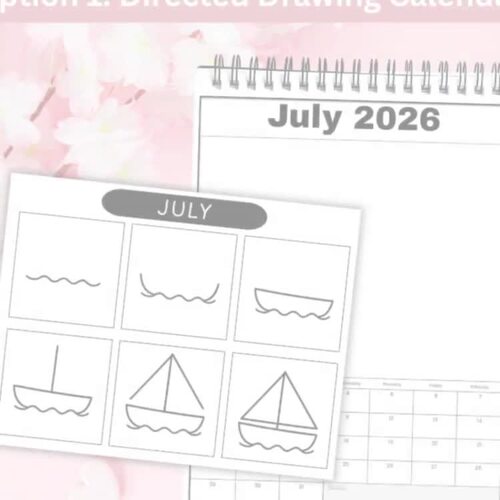 Editable Directed Drawing Calendar 2026 Parent Gift + Simple Monthly ...