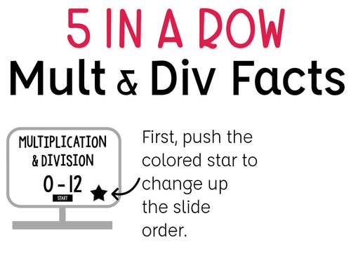 Multiplication & Division Games | Facts Games 5 in a Row | Fact Fluency