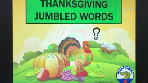 Thanksgiving Word Scramble PowerPoint Game - Fun Activity by HappyEdugator
