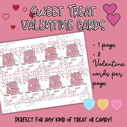 Printable Valentine's Day Cards | Valentine's Treat Tag for Class ...
