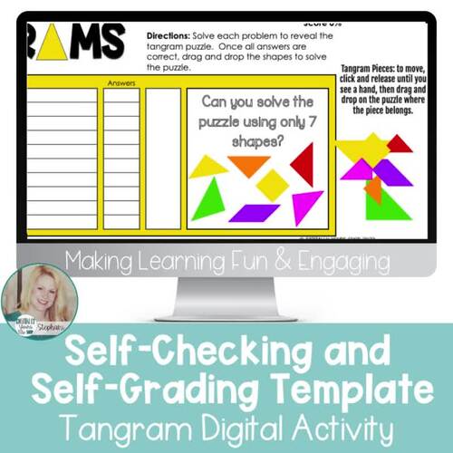 Editable - Self-Checking Self-Grading Tangram Template - Digital ...