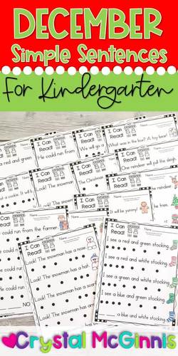 December Christmas Themed (Simple Predictable Sentences for Beginning ...
