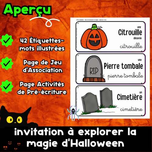 Halloween. Mots de vocabulaire en images by Nemoland - Apprentissage ...