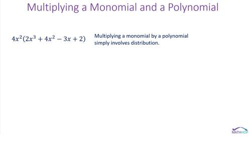Multiply Polynomials Complete NO Prep Lesson, Worksheets, & Keys