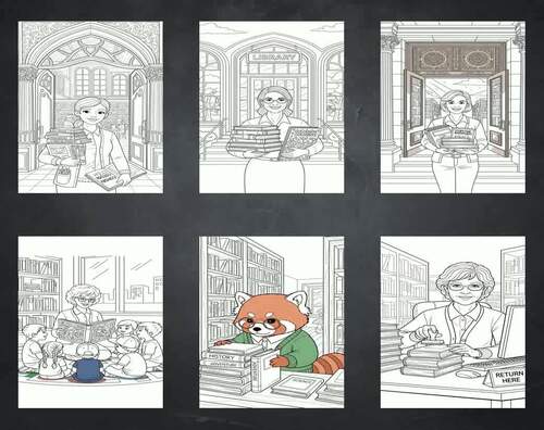 Meet the Librarian Coloring Page | Back to School Library Introduction ...