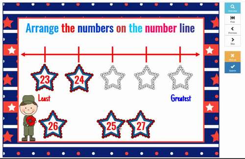 Veterans Day Math Ordering Numbers on the Number Line Numbers to 120 ...