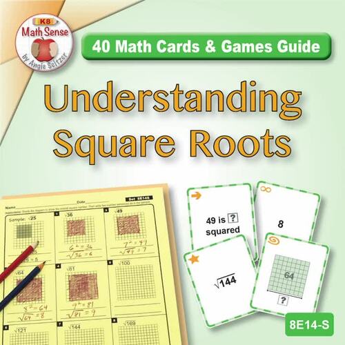 Square Roots & Cube Roots BUNDLE: Math Sense Card Games & Activities 8E14