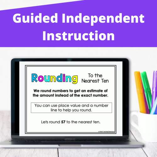 Rounding to the Nearest 10 and 100 Interactive Anchor Chart Slides