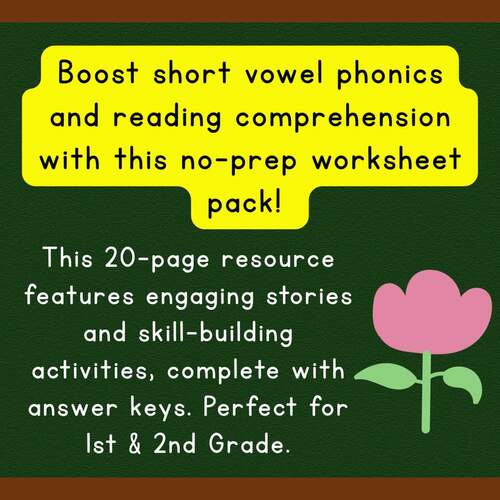 Short Vowel CVC Words Reading Comprehension Passages | Worksheets ...