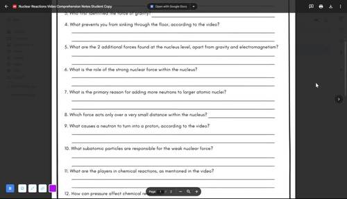 Bundle of Bozeman Science Chemistry YouTube Video Comprehension Worksheets