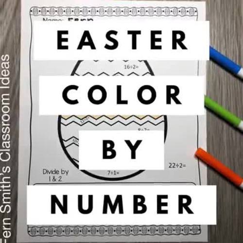 Easter Color By Number Division by Fern Smith's Classroom Ideas | TPT
