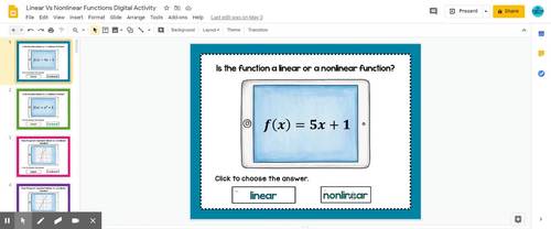 Linear vs Nonlinear Functions Digital Activity by The Enlightened Elephant