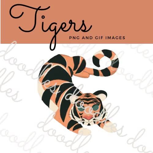 Tigers Clip Art and GIF Set by Ms Social Studies Teacher | TPT