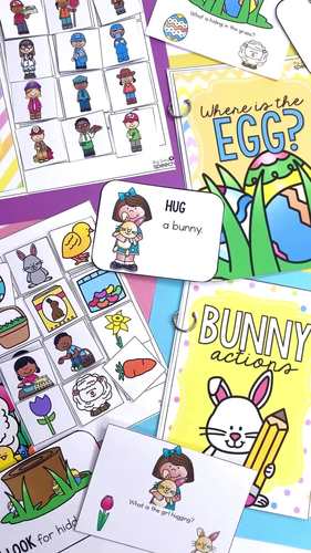 Easter Language Unit for Speech Therapy (+BOOM Cards) by Itty Bitty Speech