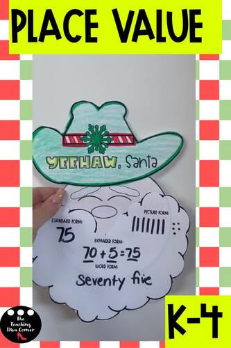 Christmas Math Place Value Craft by The Teaching Diva Corner | TPT