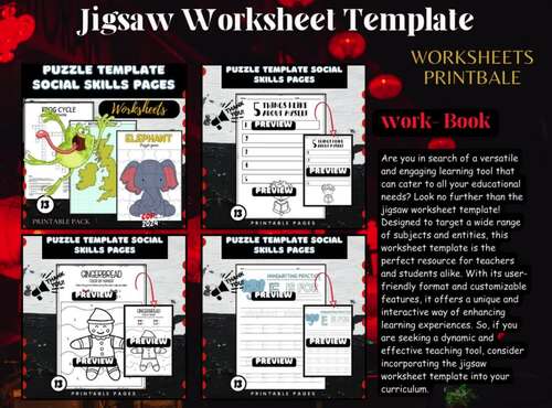 Jigsaw Worksheet Template by English For Kids ABC | TPT