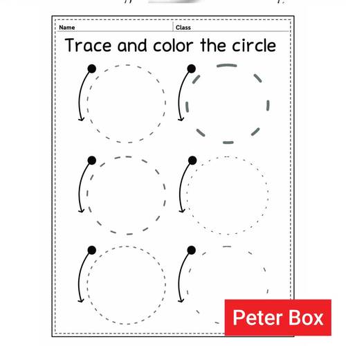 2D Shapes Circle Tracing and Color Worksheets for Kindergarten | TPT