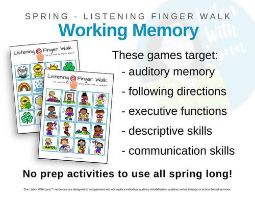 SPRING Auditory Working Memory THREE Listening Finger Walk Hearing Loss