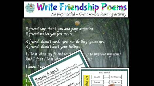 POETRY WRITING lesson plan for FRIENDSHIP POEMS Grades 2-5 | TpT
