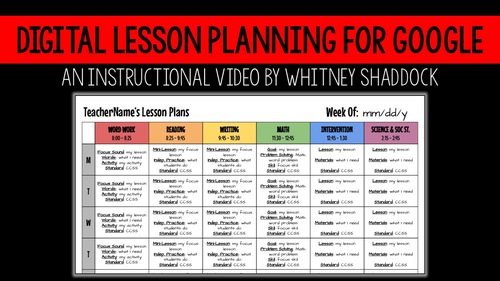 Digital Lesson Plans Video by The First Grade Roundup by Whitney Shaddock