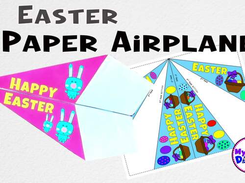 Easter Paper Airplane Design Templates - No Prep Arts and Crafts