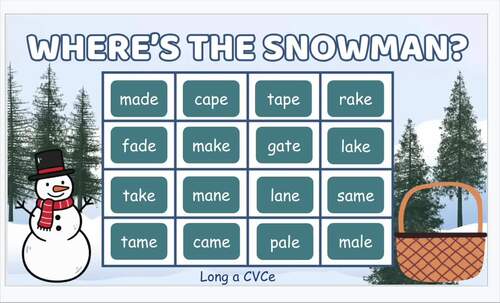 Find the Snowman! | Long Vowel Words | CVCe & Vowel Teams | Digital ...