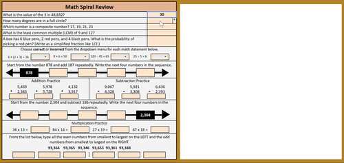 NO Prep - Math Spiral Review Bundle - Week 9 by Juliane Hodkinson