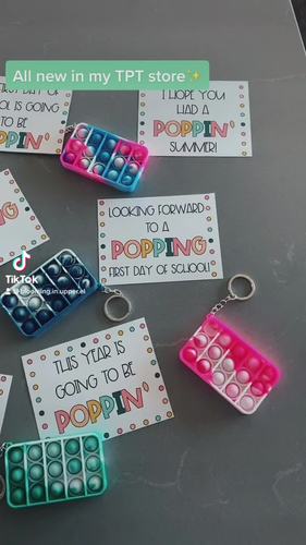 Pop It Gift Tags | Back to School Cards by Blooming in Upper Elementary