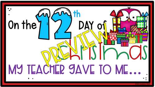 The 12 Days of Christmas Song Slides l Twelve Days of Christmas Activity