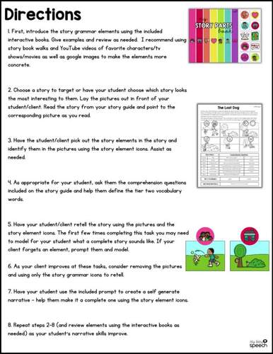 Story Grammar Elements Teaching Kit - Activities for Narrative Speech ...