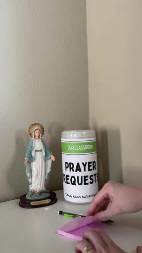 Prayer Intentions Jar Label / Catholic Classroom Decor by Glory Be Prints
