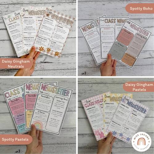 Class Newsletter Templates - Growing Bundle by Miss Jacobs Little Learners