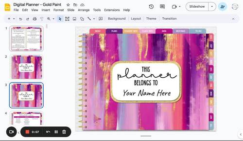 Google Slides Digital Teacher Planner | Digital Planner Fully Editable