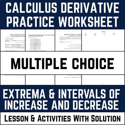 Finding Extrema Intervals Of Increase And Decrease Calculus Derivative
