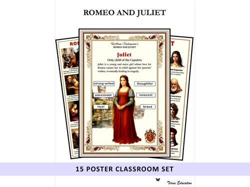 Romeo and Juliet, Plot, Character Guide and Character Analysis Posters ...