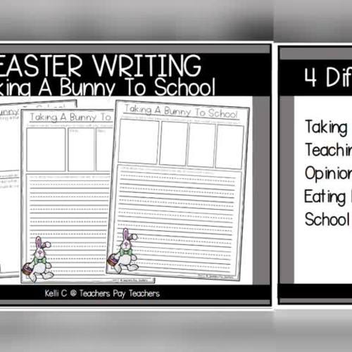 Easter Writing Activities | Taking A Bunny To School | Spring Narrative ...