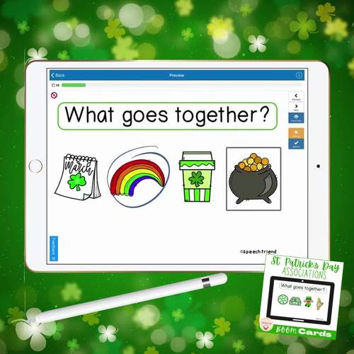 St. Patrick's Day Associations Boom Cards by Speech Friend | TPT