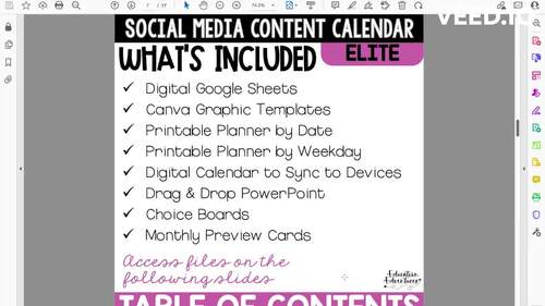 Instagram Social Media Content Calendar Planner ELITE PACKAGE TPT ...
