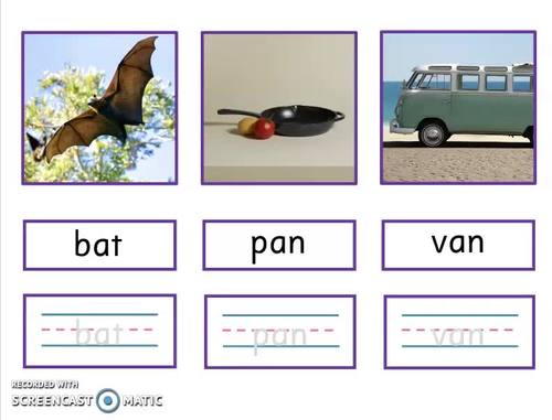Short "a" CVC Worksheets Print Handwriting and Matching by Joy of ...