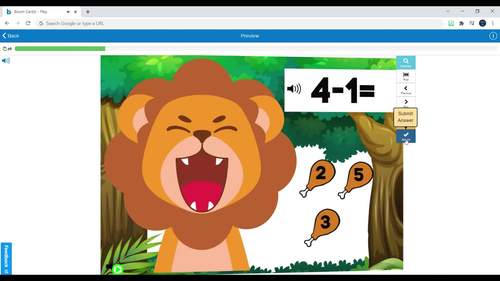 Addition and Subtraction Within Ten Feed the Lion Boom Cards | TPT