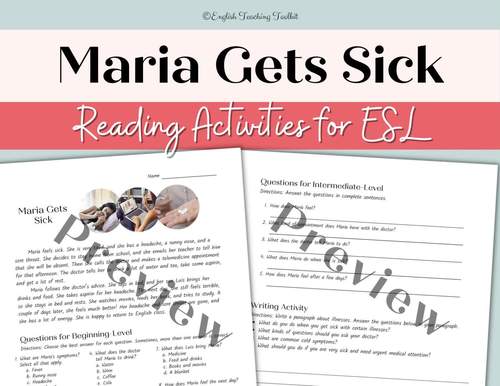 Adult ESL Reading Comprehension Passage Questions & Activities - Maria ...