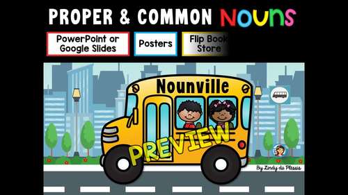 Common and Proper Nouns PowerPoint, Worksheets, Posters, & Google Slides