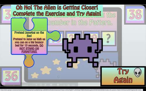 Alien Zap! Number & Shapes Patterns Google Slides Game Body Movement PE ...