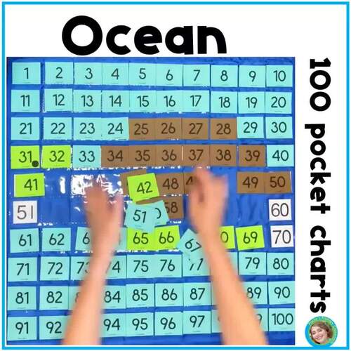 Ocean 100s Chart Mystery Pictures for Hundreds Pocket Charts | Math Centers
