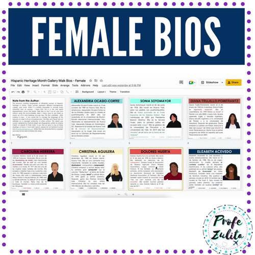 Spanish Hispanic Heritage Month Readings | 11 Female Biographies ...